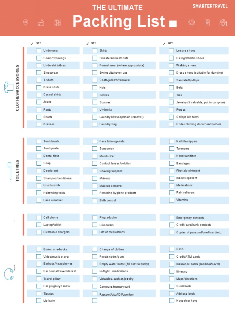 The Ultimate Packing List - Interactive FINAL | PDF | Clothing | Fashion