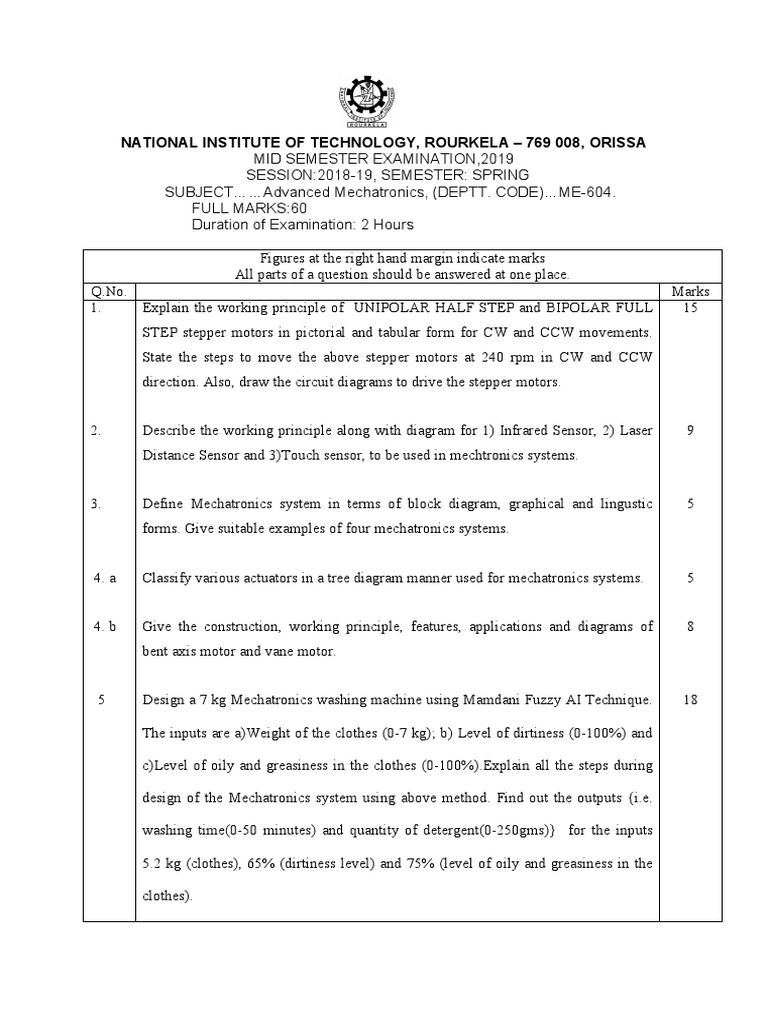 Analysis of Stepper Motors, Sensors, Actuators and Design of a Fuzzy ...