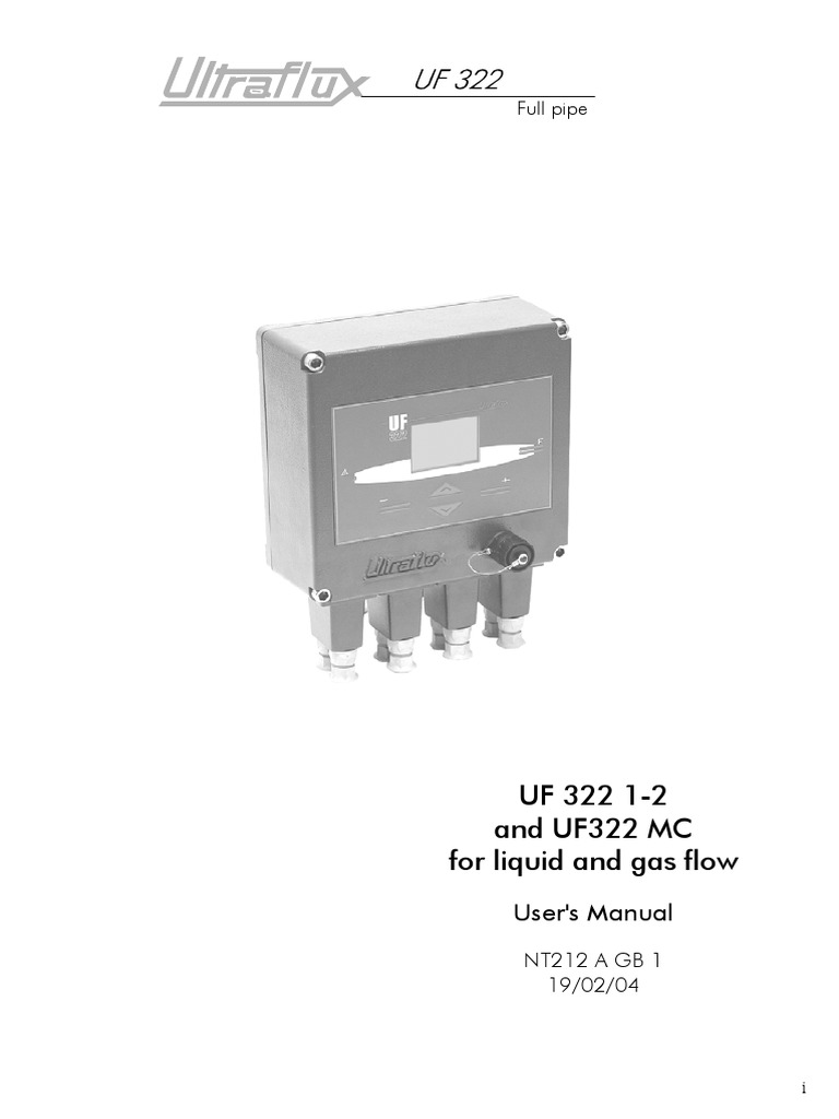Ultraflux - UF322 - Medidor de Vazao Ultrassonico | PDF | Electrical ...