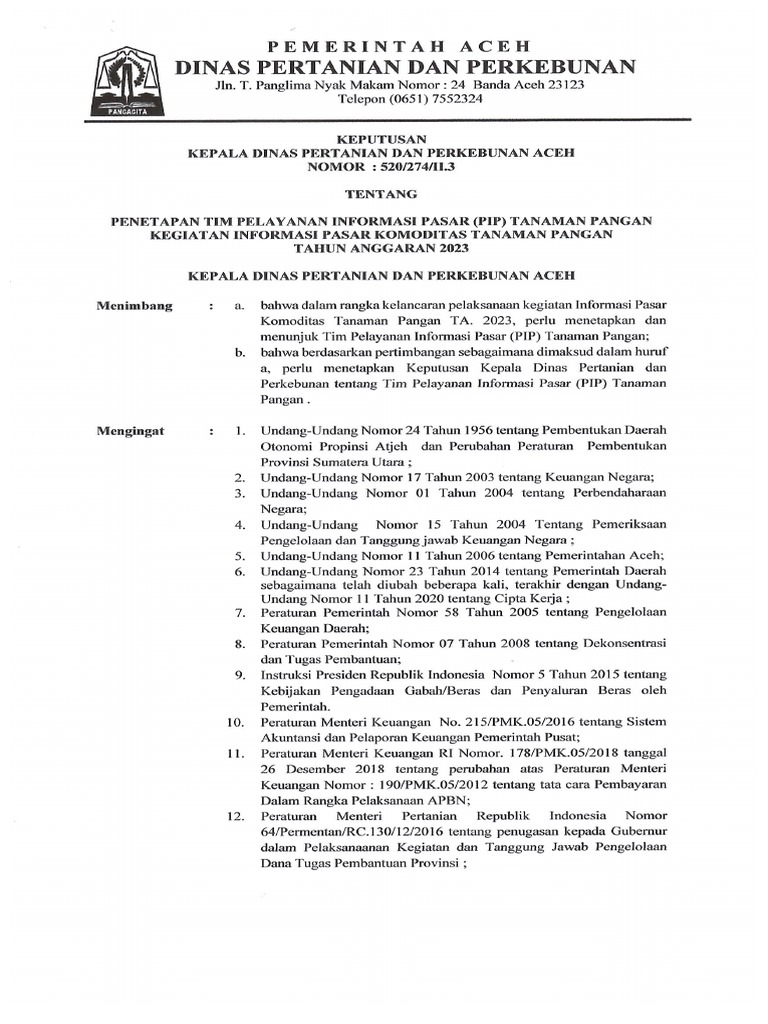 SK Petugas Pip Tahun 2023 | PDF