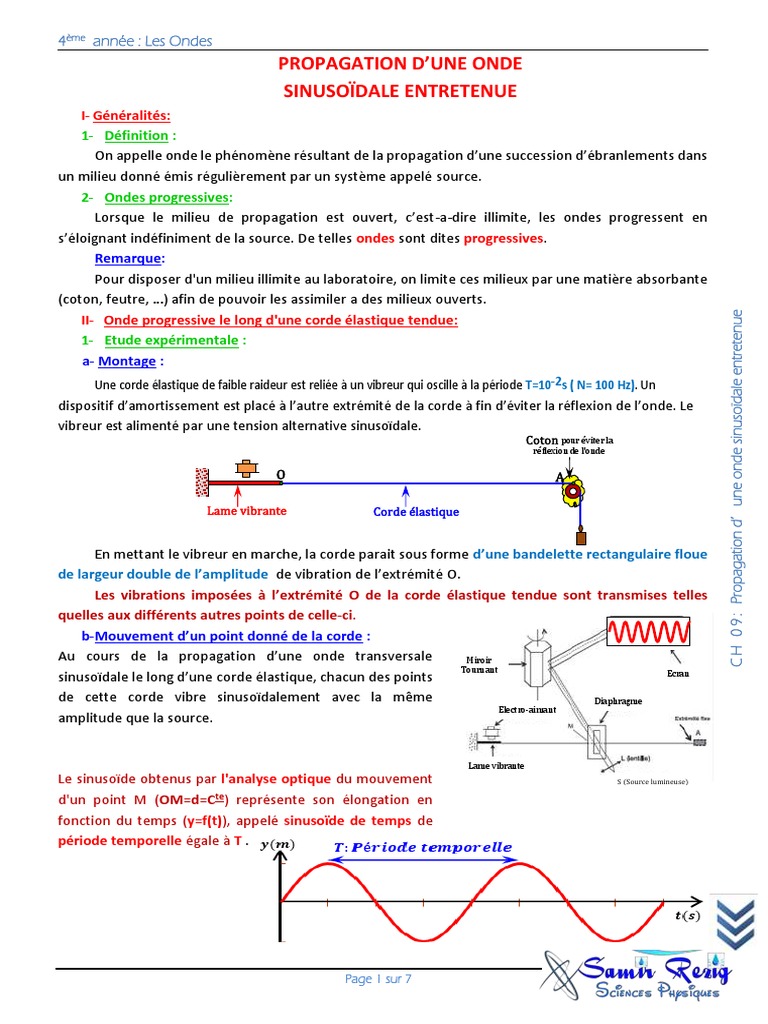 Propagation d'une Onde Sinusoïdale | PDF | Vagues | Son
