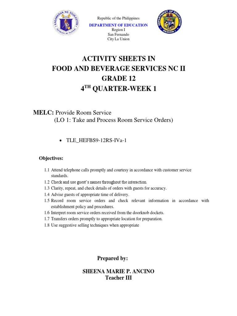 Core 5 (FBS) | PDF | Menu | Foods