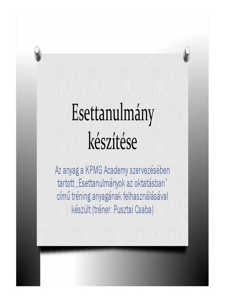 Esettanulmány Készítése DR Kandikó MCE COM | PDF