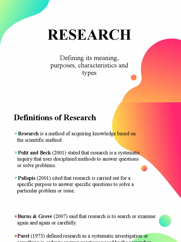 RESEARCH Definition | PDF | Qualitative Research | Quantitative Research