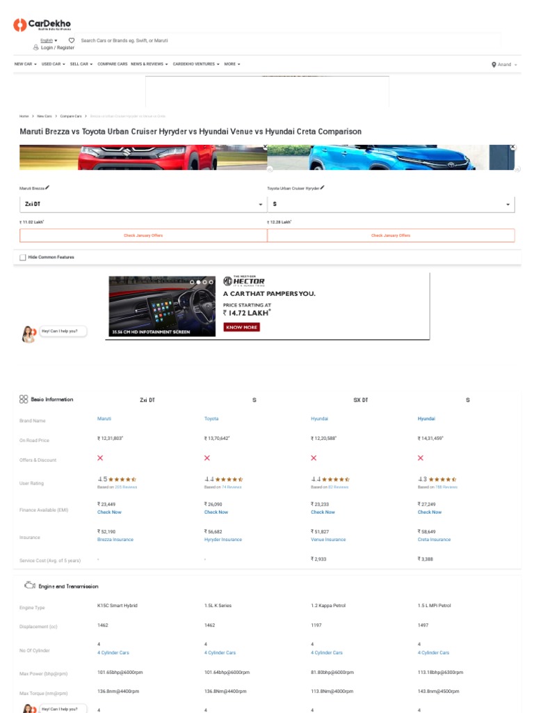 Car Compare | PDF | Manual Transmission | Airbag