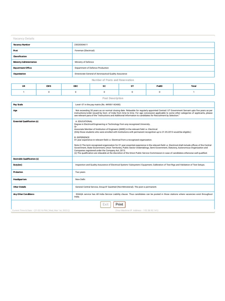 ONLINE RECRUITMENT APPLICATION (ORA) Vacancy Notice | PDF | Government