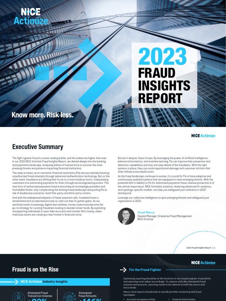 2023 Nice Actimize Fraud Insights Report Download Free Pdf Fraud