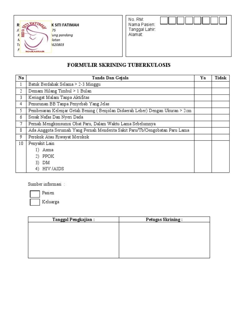 Form Skrining TB | PDF