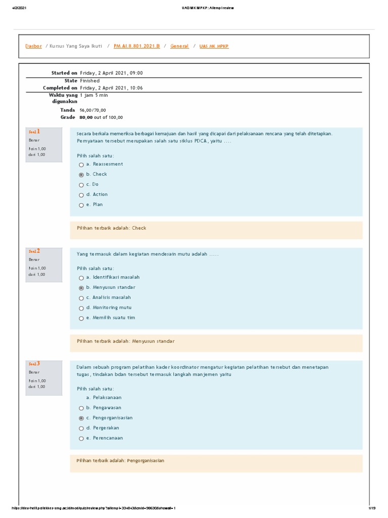 Uas MK MPKP - 2 April 2021 | PDF