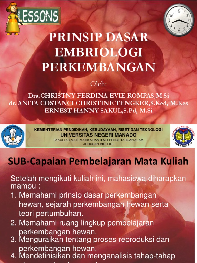 1 Prinsip Dasar Perkembangan Embriologi CFER ACCT EHS MK SPH2 Agustus 2022 | PDF