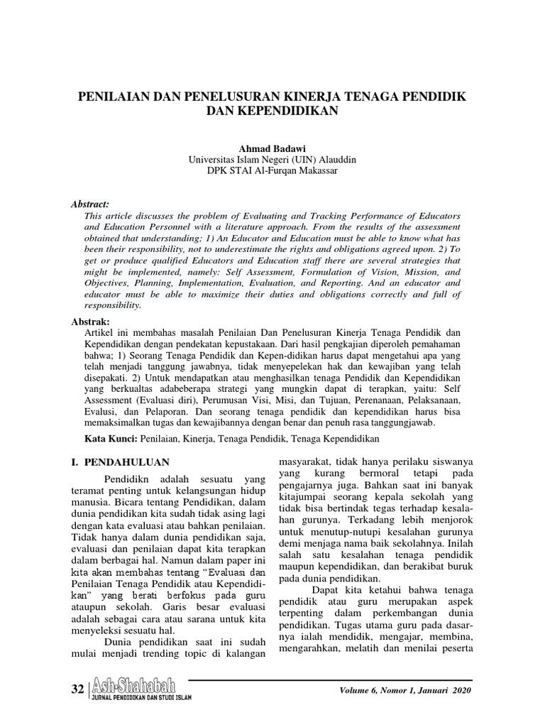 Penilaian Dan Penelusuran Kinerja Tenaga Pendidik Dan Kependidikan ...