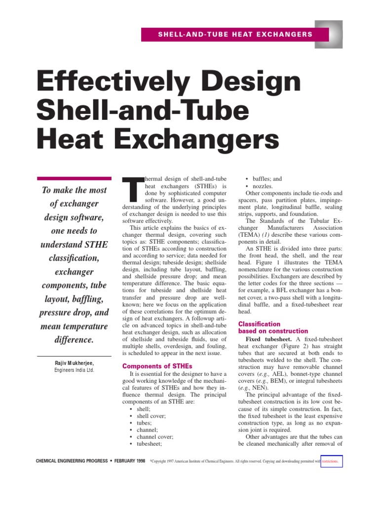 Sizing Shell and Tube Heat Exchanger | PDF | Heat Exchanger | Viscosity