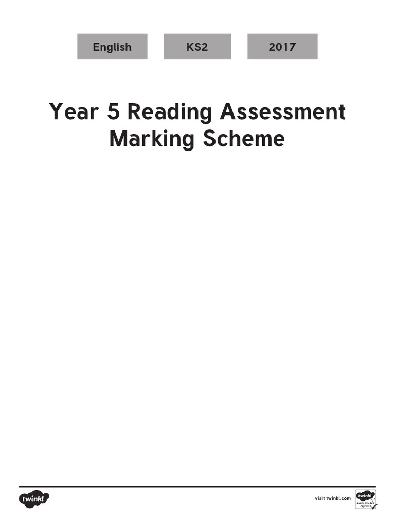 T2 E 1635 Year 5 Reading Assessment Marking Scheme | PDF | Lightning ...