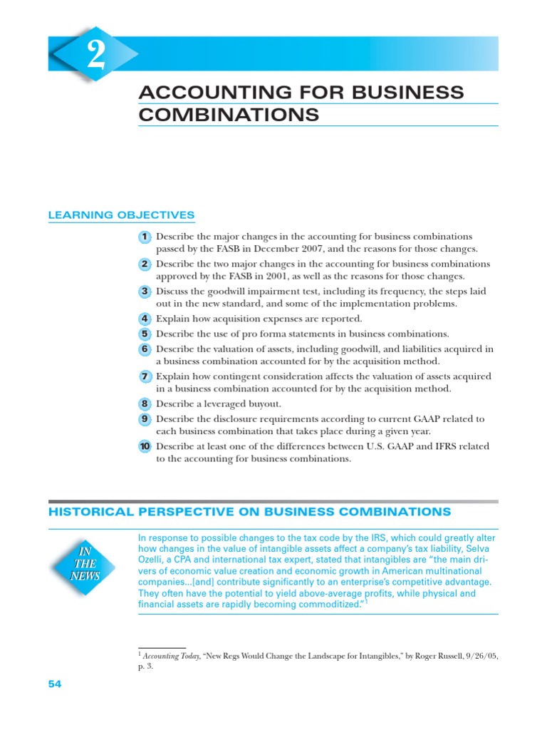 FASB's Major Changes to Accounting for Business Combinations: A Summary ...