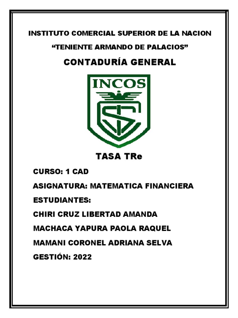Tasa Tre | PDF | Interés | Bancos