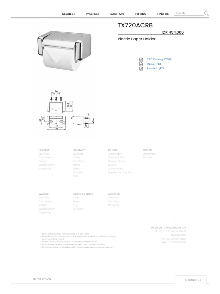 Accessories, Closet, Toilet Paper Holder, TX720ACRB | PDF | Toilet ...