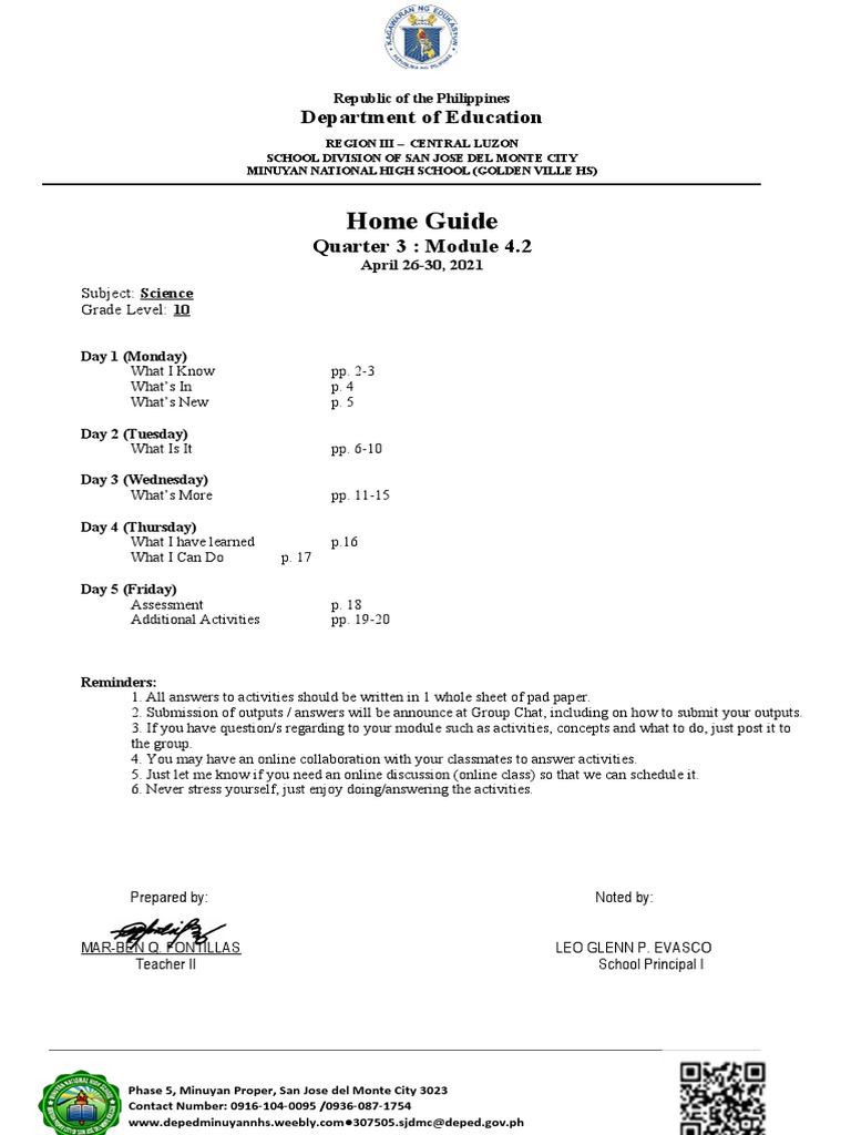 Grade 10 Science Module Guide | PDF