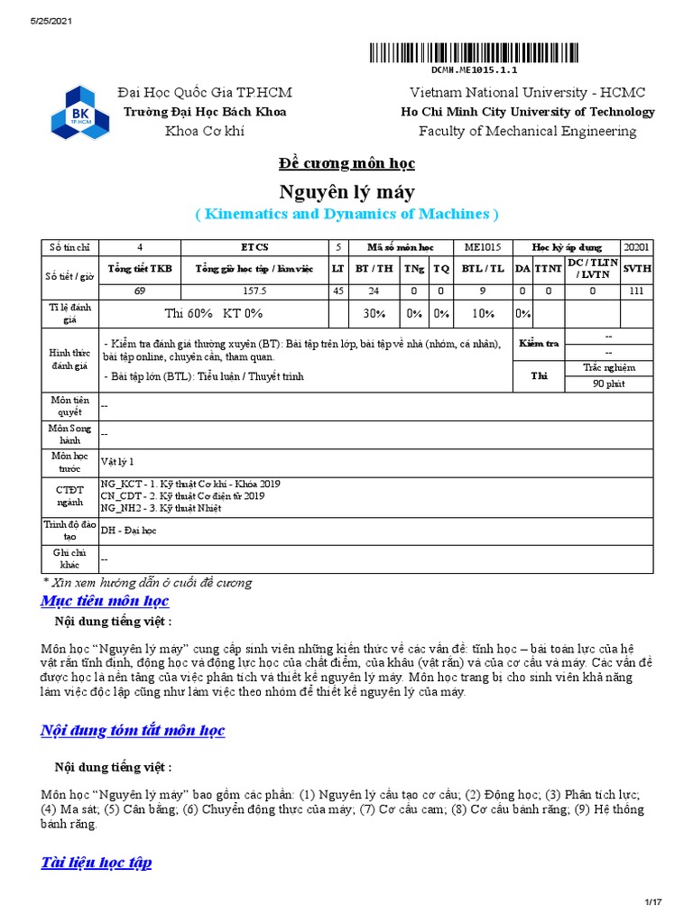ME1015 - Nguyen Ly May - 220817 - 220955 | PDF