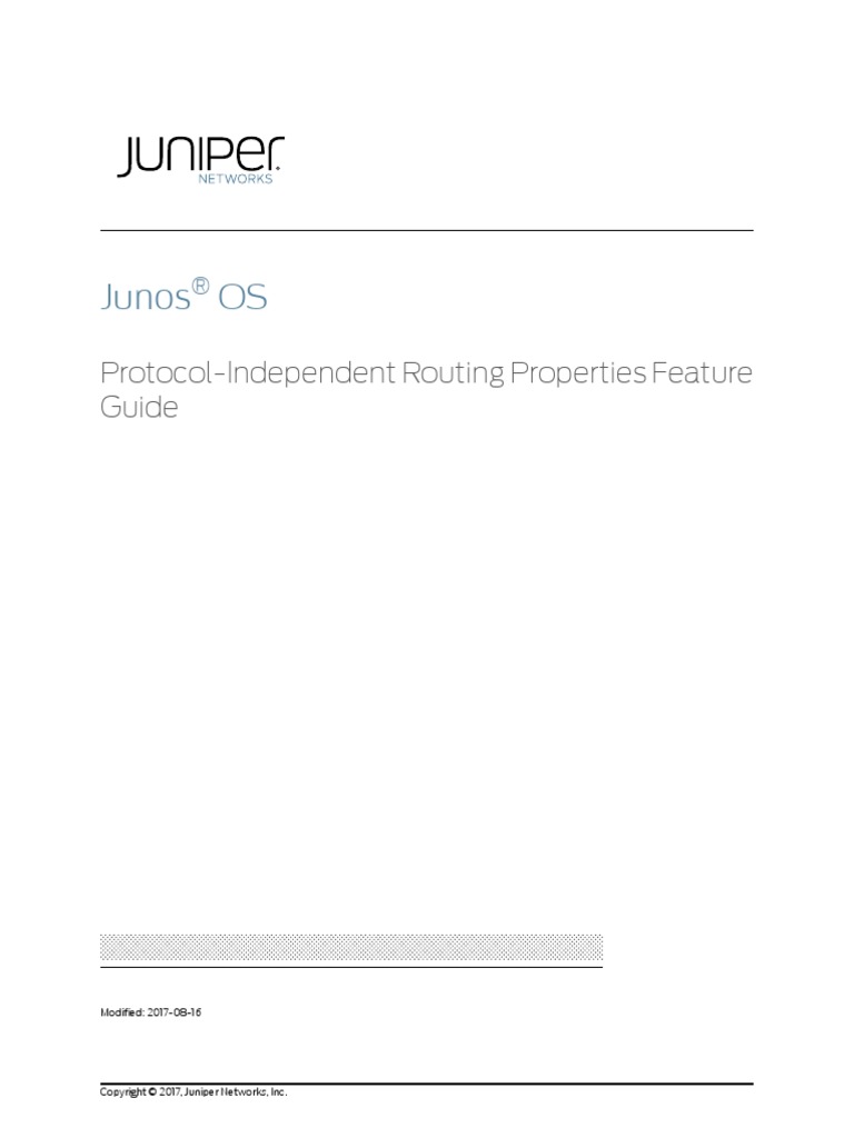 Junos® OS Protocol-Independent Routing Properties Feature Guide | PDF | Router (Computing ...