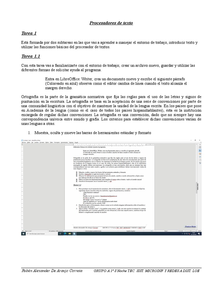 Tarea1 1 | PDF | Ortografía | Procesador de textos