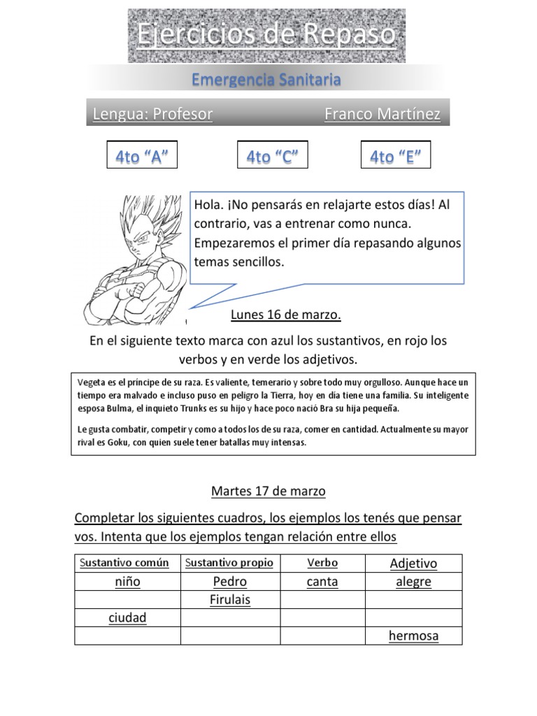 Actividades de Lengua para 4to Grado | PDF