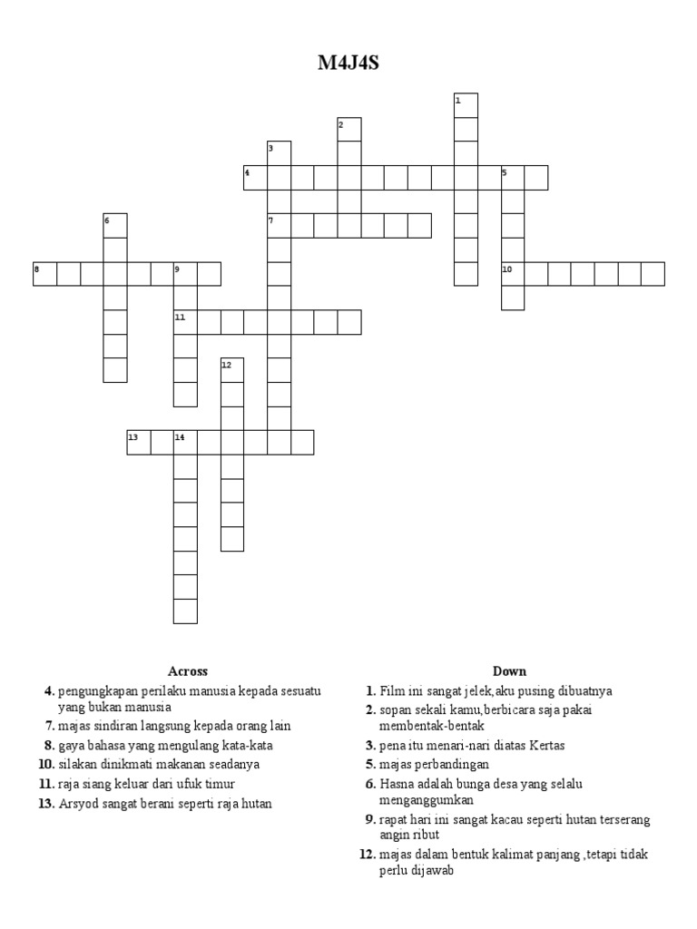 Teka Teki Silang Tentang Majas | PDF