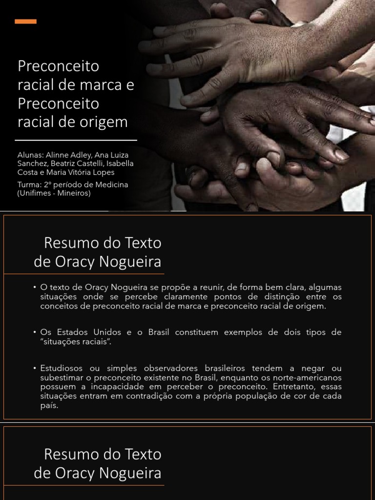 Preconceito Racial de Marca e de Origem | PDF | Raça (categorização ...