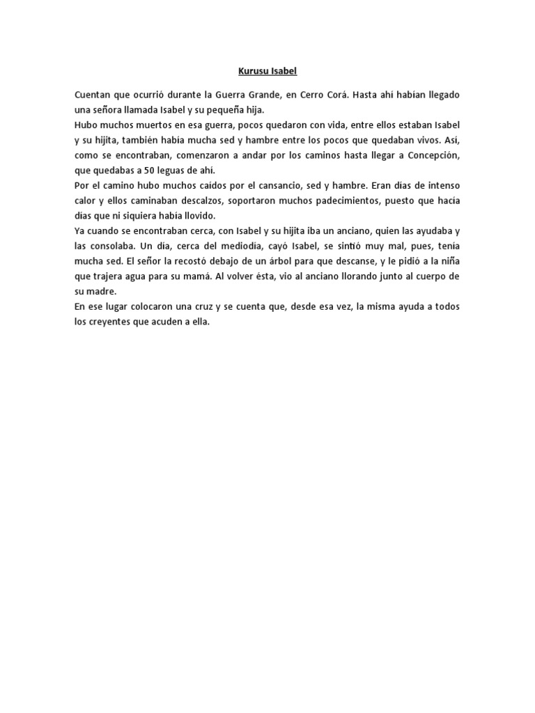 Kurusu Isabel Leyenda | PDF