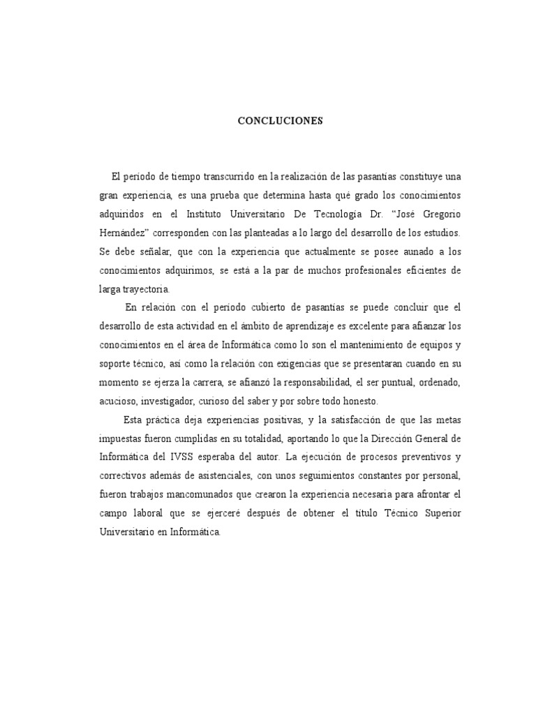 Conclusiones y Recomendaciones | PDF | Informática