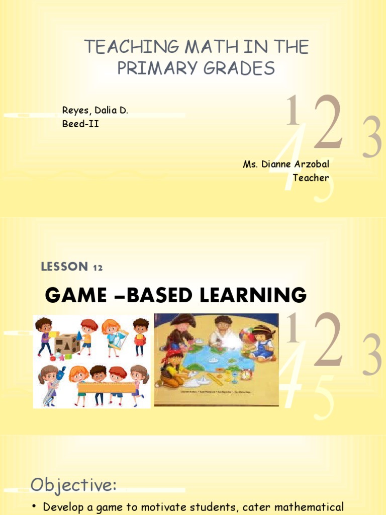 Game-Based Learning in Primary Math | PDF | Weight | Experience