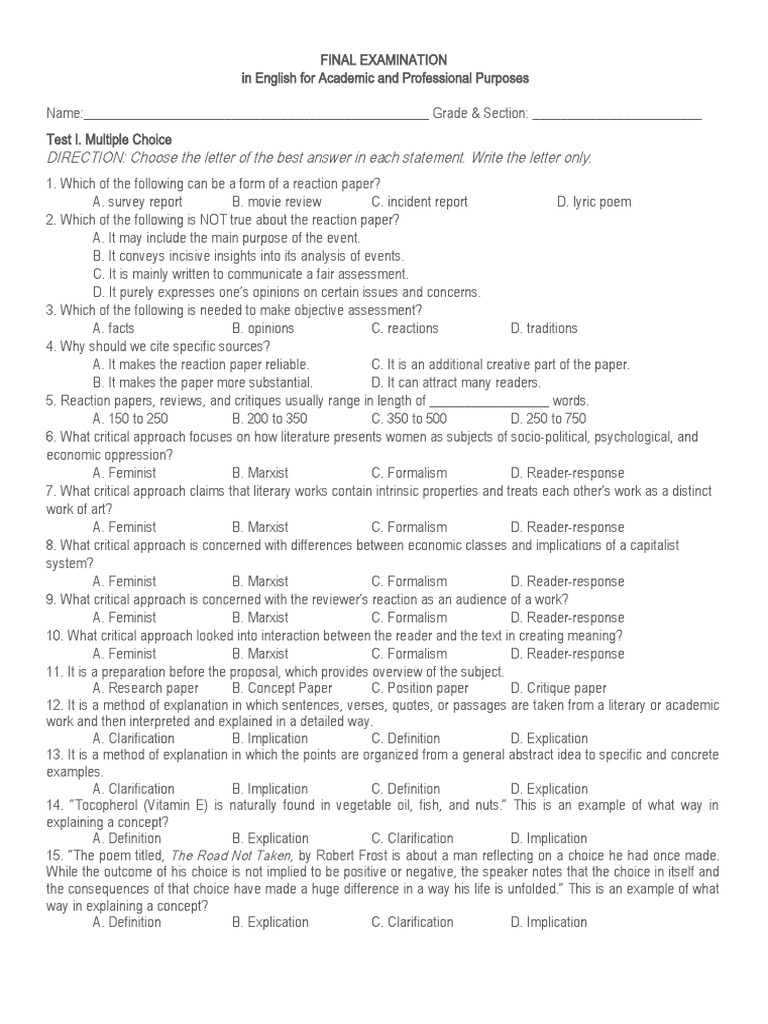 Final Exam in EAPP | Download Free PDF | Feminism | Gender Studies