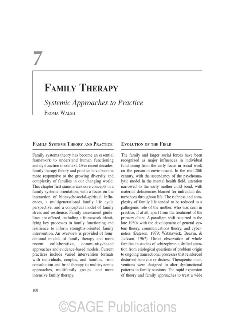 Walsh - Family Therapy | PDF | Family Therapy | Psychological Resilience