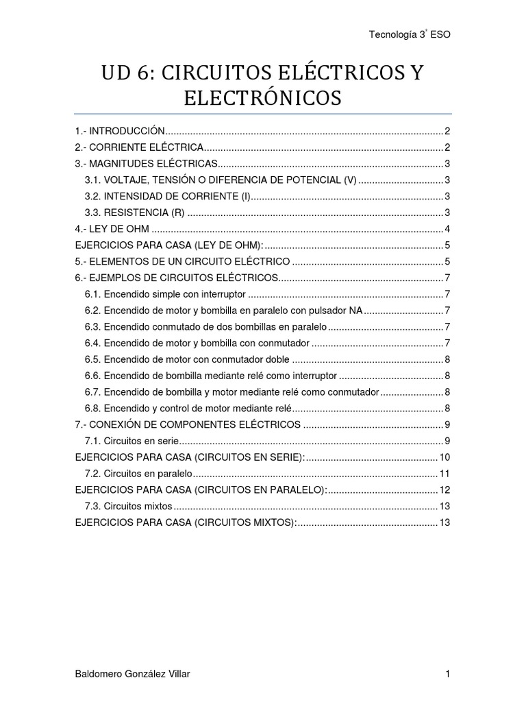 Circuitos eléctricos y electrónicos: Conceptos básicos | PDF | Corriente eléctrica | Electricidad