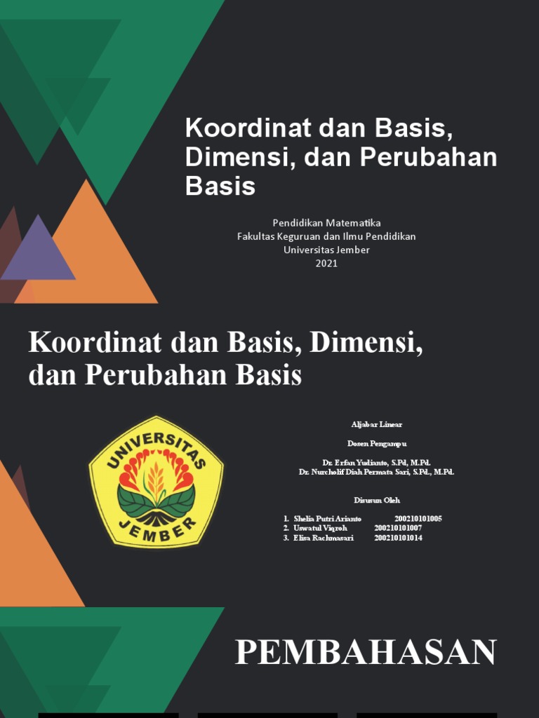 Dimensi dan Basis dalam Aljabar Linear | PDF