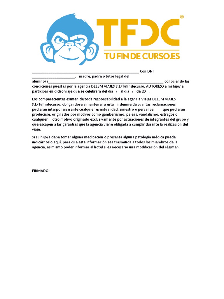 Autorizacion Paterna TFDC | PDF