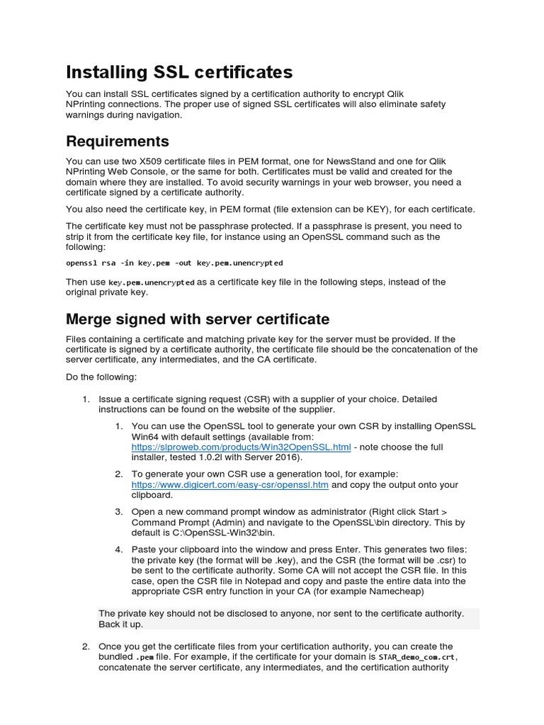 NPrinting SSL | PDF