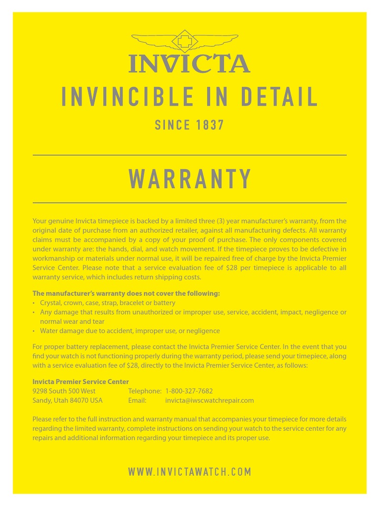 Invicta Warranty | PDF