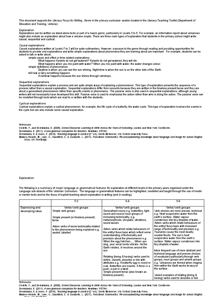 Explanation Language Features | PDF | Verb | Clause