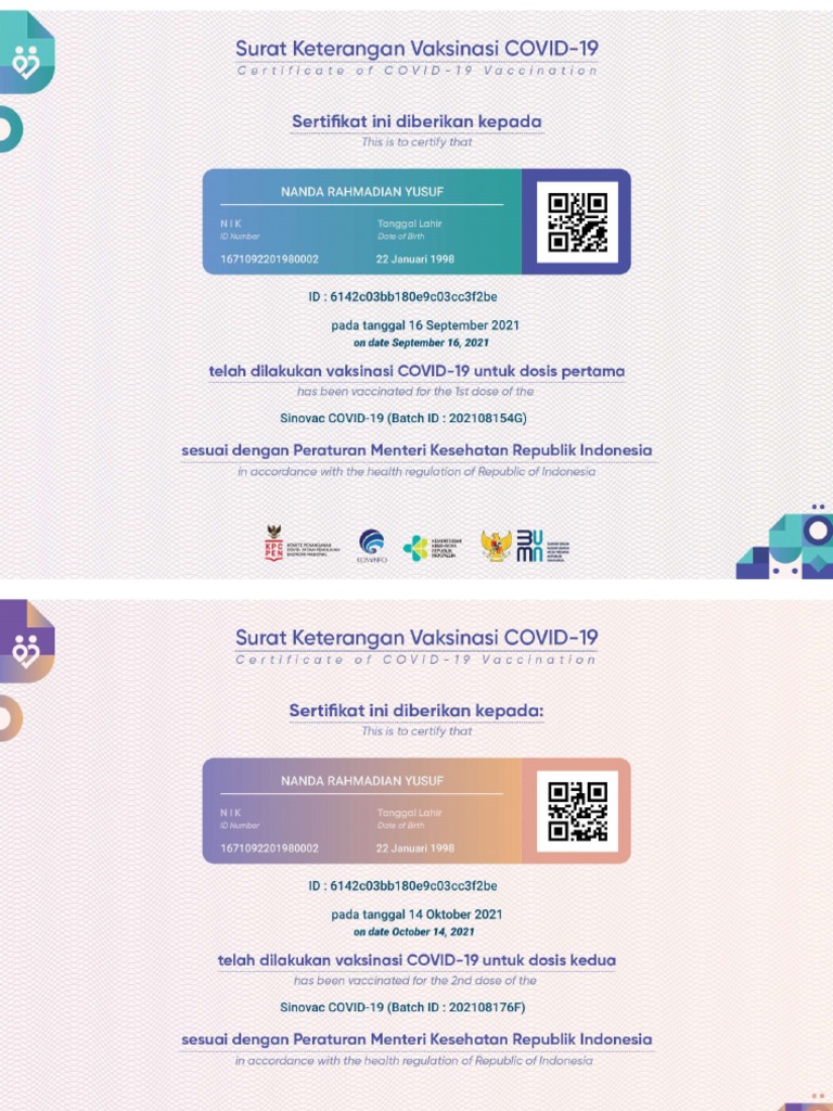 Sertifikat Vaksin | PDF