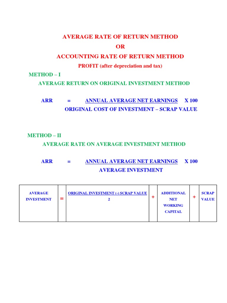 Arr Method | PDF | Investing | Net Income