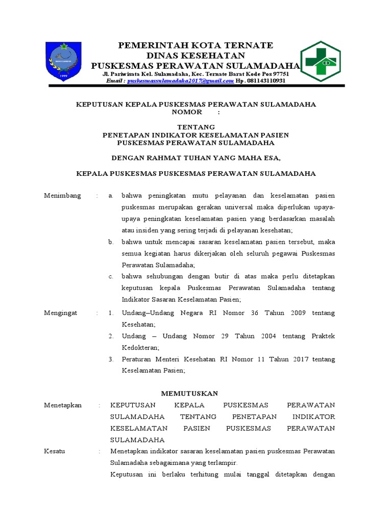 9.3.1. EP 2. SK Indikator Mutu Sasaran Keselamatan Pasien | PDF