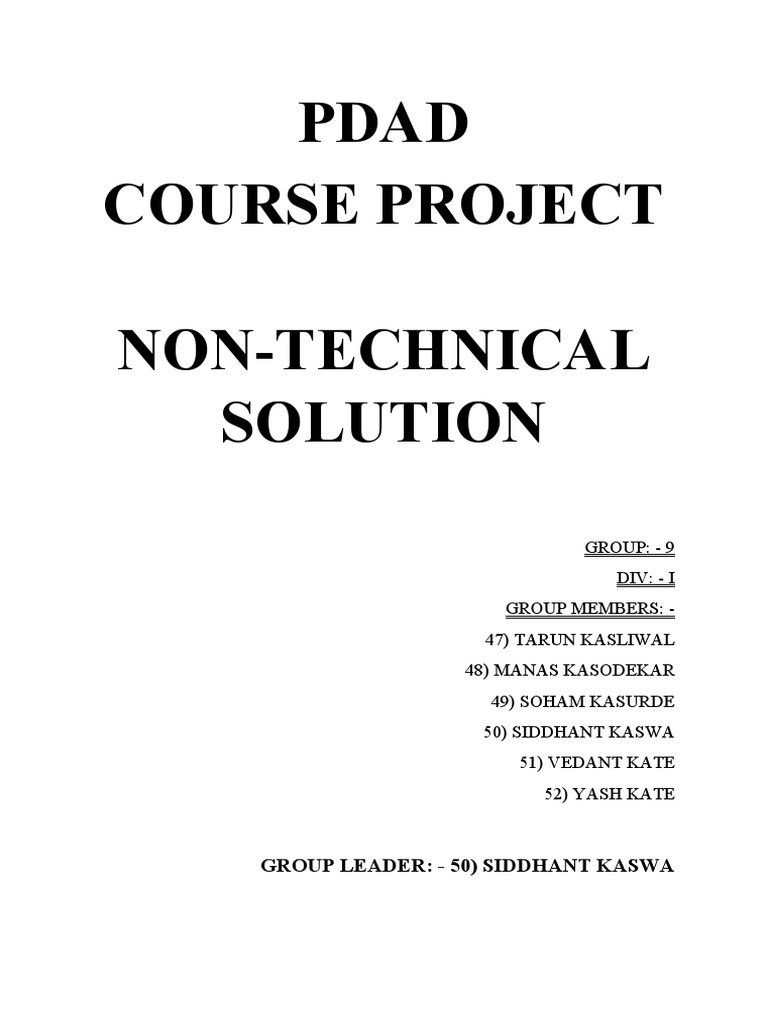 Pdad Course Project Non-Technical | PDF