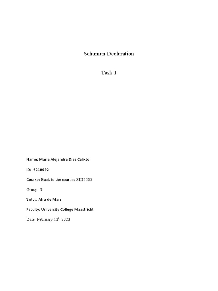 Schuman Declaration | PDF | Communication