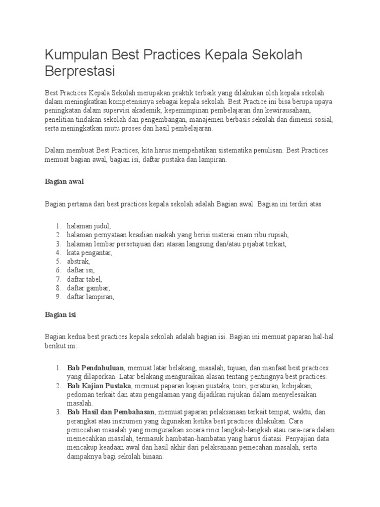 Susunan Best Practice | PDF