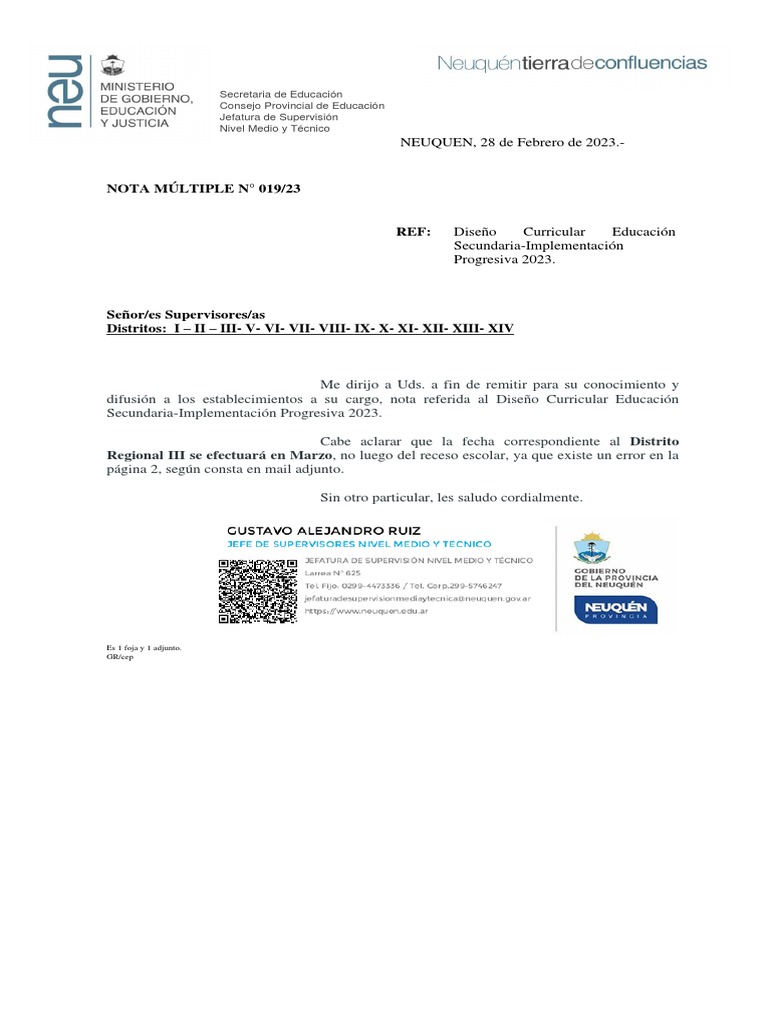 Nota Múltiple #019-23 | PDF