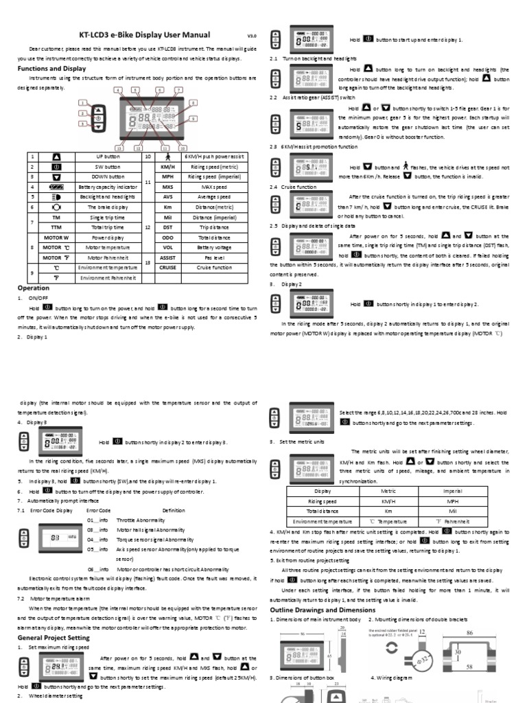 LCD3 Display Use Manual | Download Free PDF | Manual Transmission | Speed