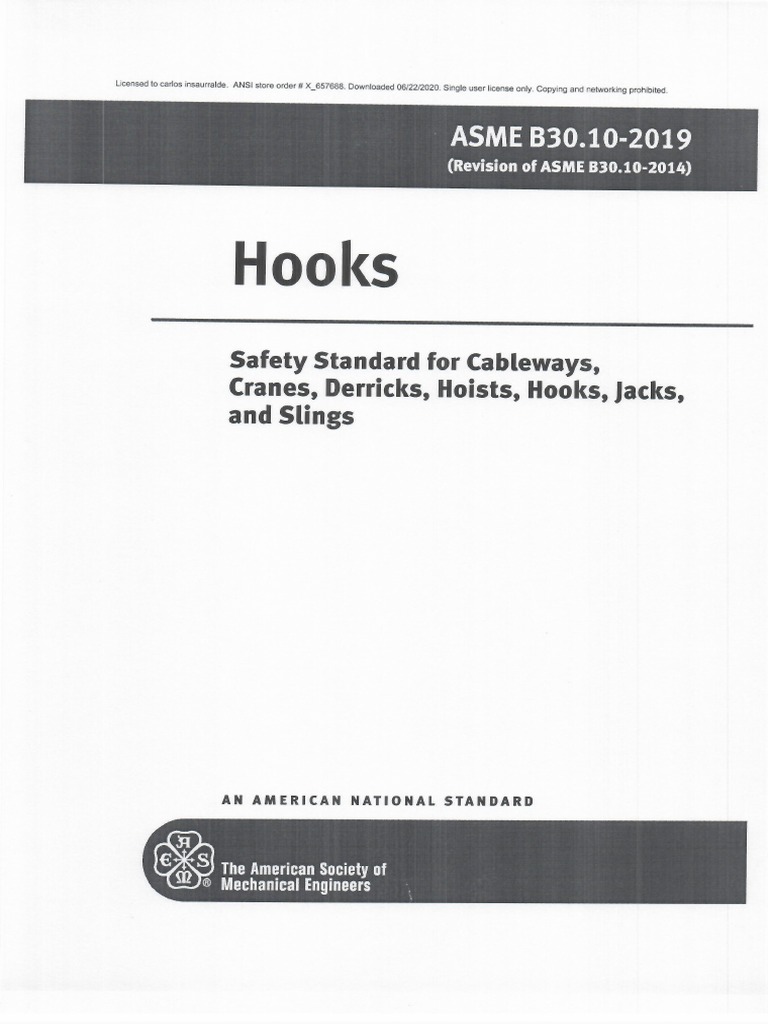 Asme B30.10 2019 | PDF | Crane (Machine) | Patent