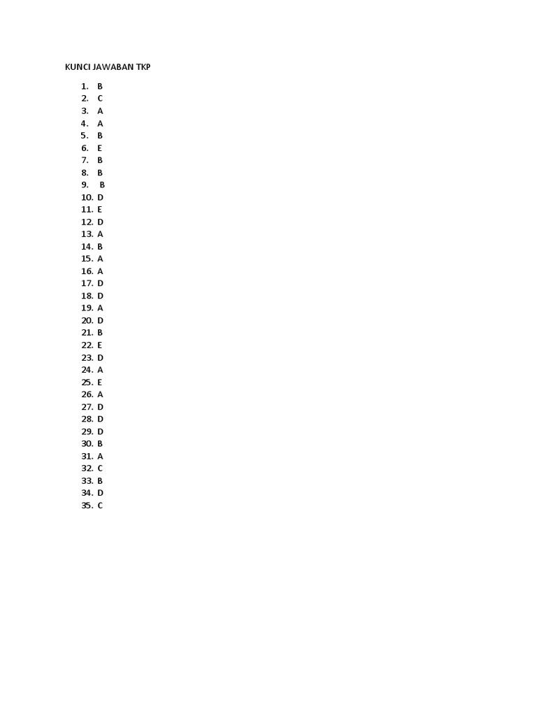 Kunci Jawaban TKP | PDF