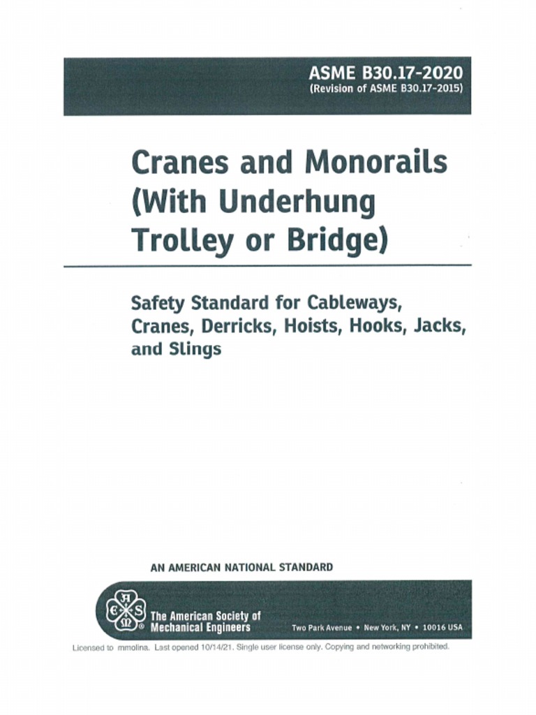 Asme B30.17 2020 | PDF