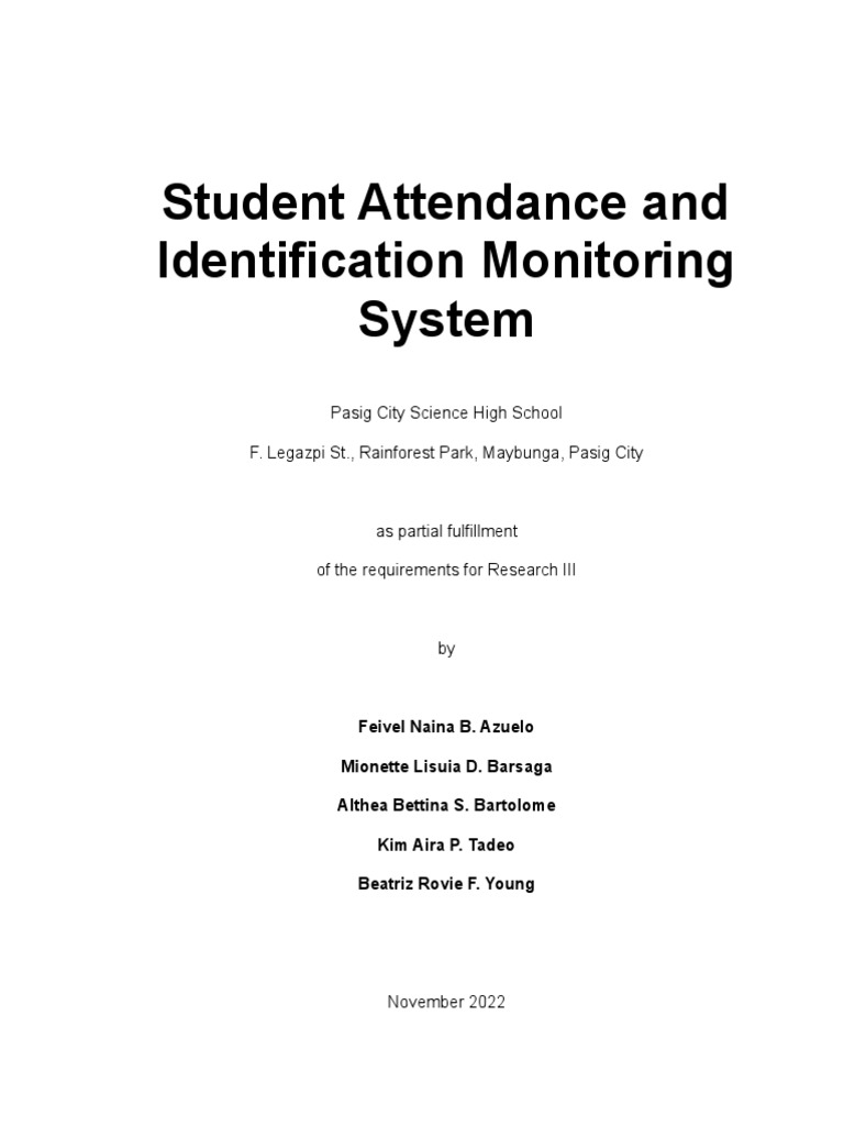 Group 1 Chapter 1 | PDF | Identity Document